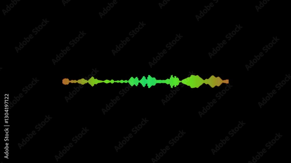 Colorful sound wave music visualizer animation on black background ...
