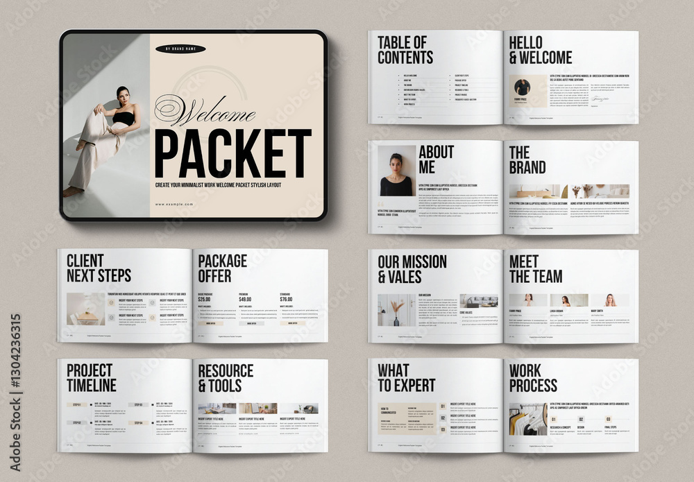 Digital Welcome Packet Template Landscape Stock Template | Adobe Stock