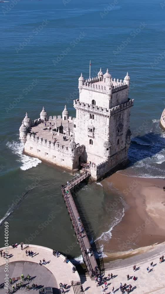 DRONE AERIAL FOOTAGE: The Belem Tower (Torre de Belém) was built ...