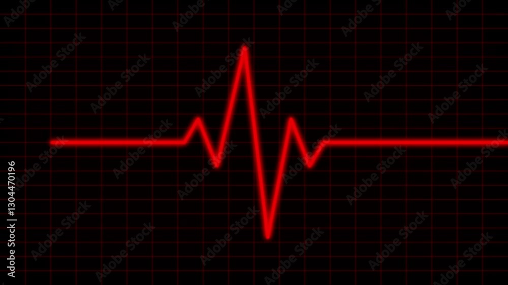 Abstract red color Heart rate electrocardiogram medical monitor ...