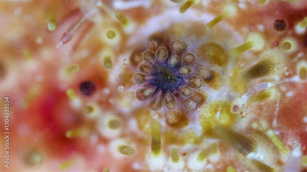 Periproct or anal orifice sea urchin strongylocentrotus pallidus under ...