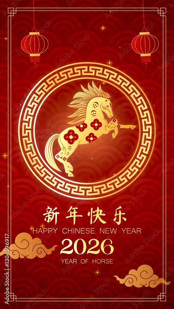 Vertical 4k Animation, Asian Chinese Traditional Culture Celebration ...