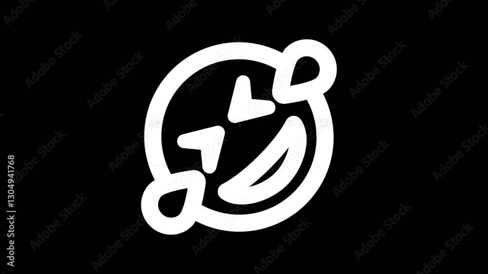 Icon grin squint tears is distorted. Glitch. Noise, chromatic ...