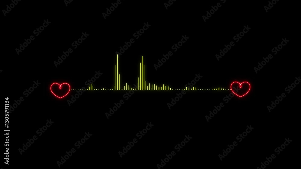 Waveform audio on black background, Technology digital signal Audio ...