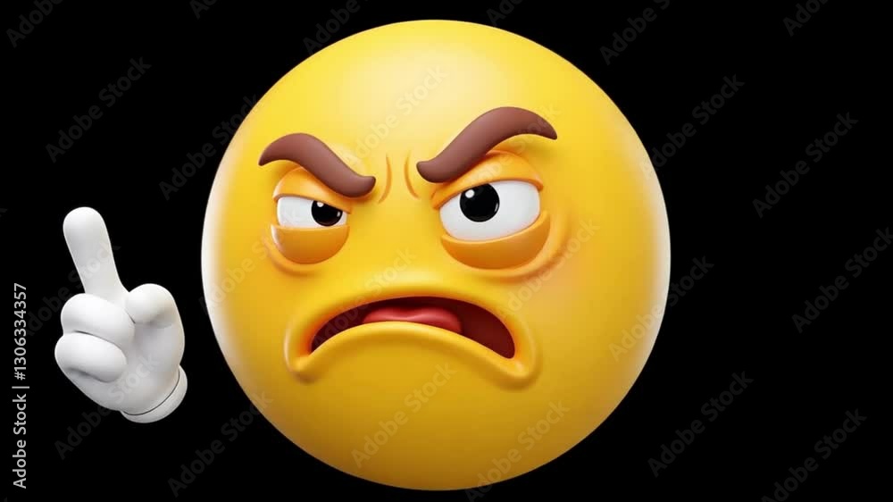 Angry Emoji Showing Middle Finger with Irritated Facial Expression ...