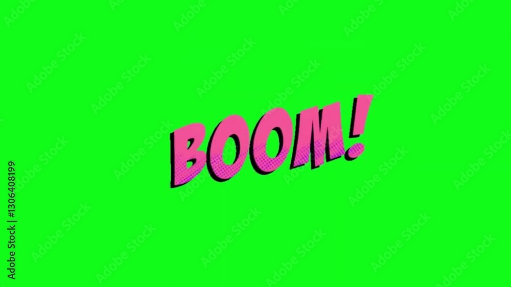 BOOM - Comic style animation text video . Explosive Comic text blust ...