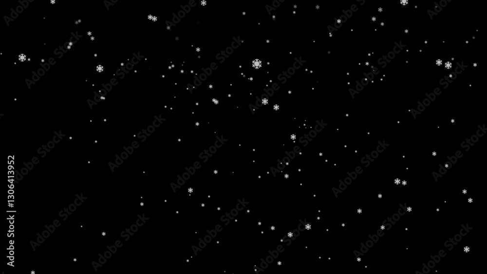 Winter Snow Fall, Looping Snowfall Particles Overlay, Isolated Snow ...