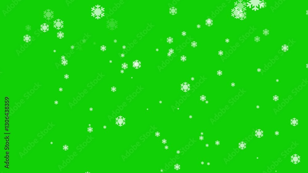 Snow Falling Green Screen. Snowfall Particle Animation 4k. Snowing ...