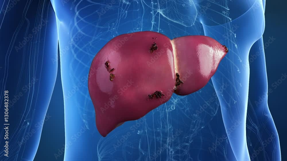 Male liver anatomy with digestive organs in x-ray view,3D medical ...