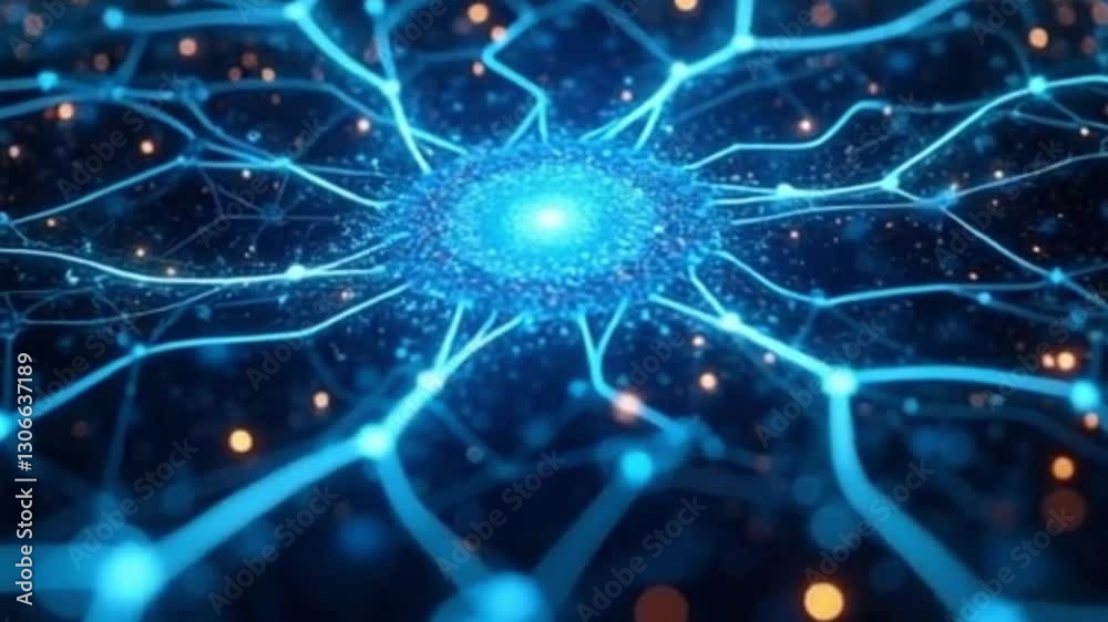 Vidéo Stock futuristic neural network, AI neural network, deep learning ...