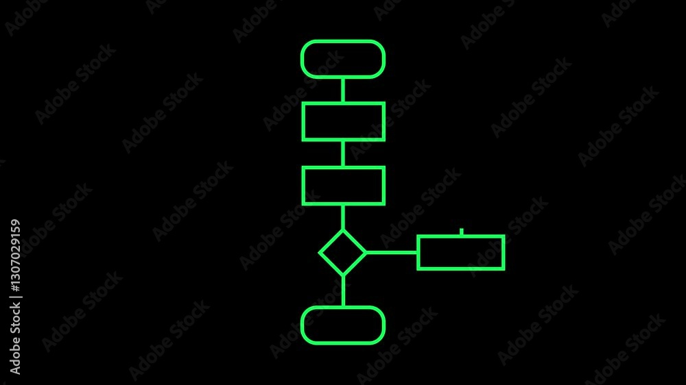 Vidéo Stock Block diagram, analysis scheme, logic, algorithm, flow chart self drawing animation ...
