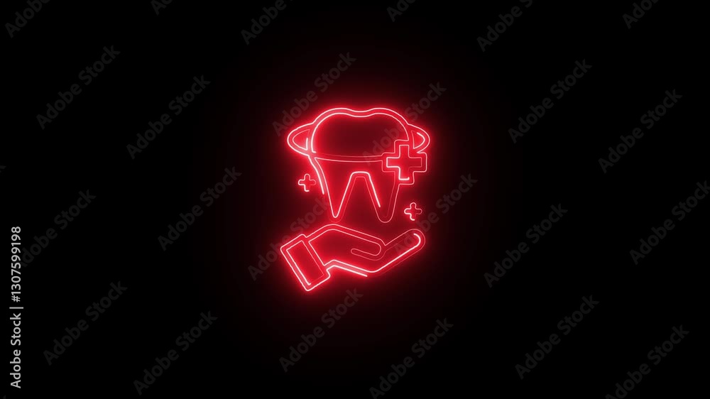 Loop dental animation. Blue animated background with drawn cartoon ...