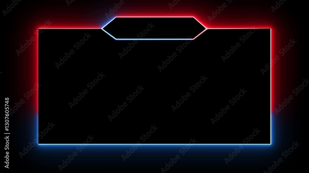 live streaming neon text frame animation box frame neon frame live ...