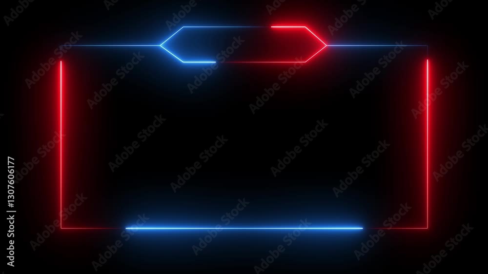 live streaming neon text frame animation box frame neon frame live ...