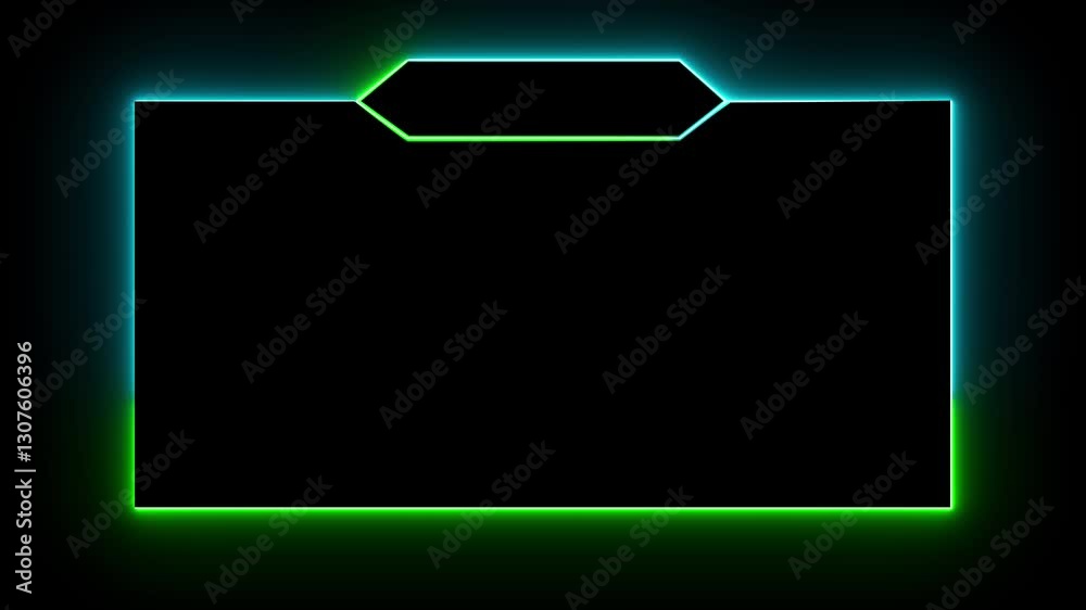 live streaming neon text frame animation box frame neon frame live ...