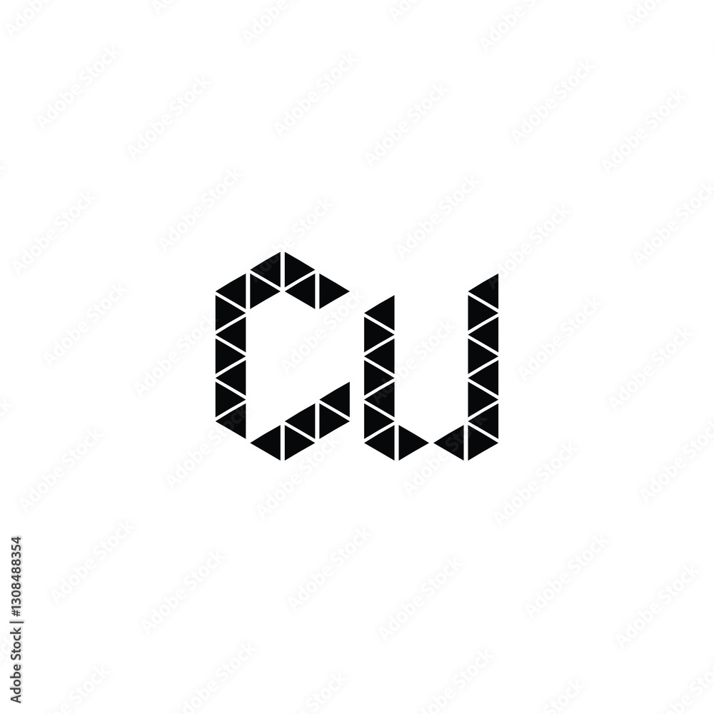 Poster CU monogram logo design letter text name symbol monochrome ...