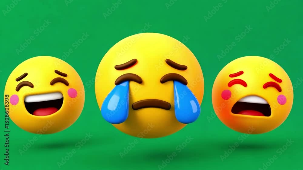 Top Animated Emoji Set. Chroma key, green screen background. 4K ...