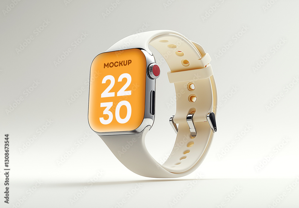 Smartwatch Mockup with Realistic Display, Modern Wearable Electronic ...