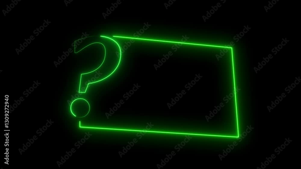 .problem sign and rectangle iconQuestion mark icon animation of dialog ...