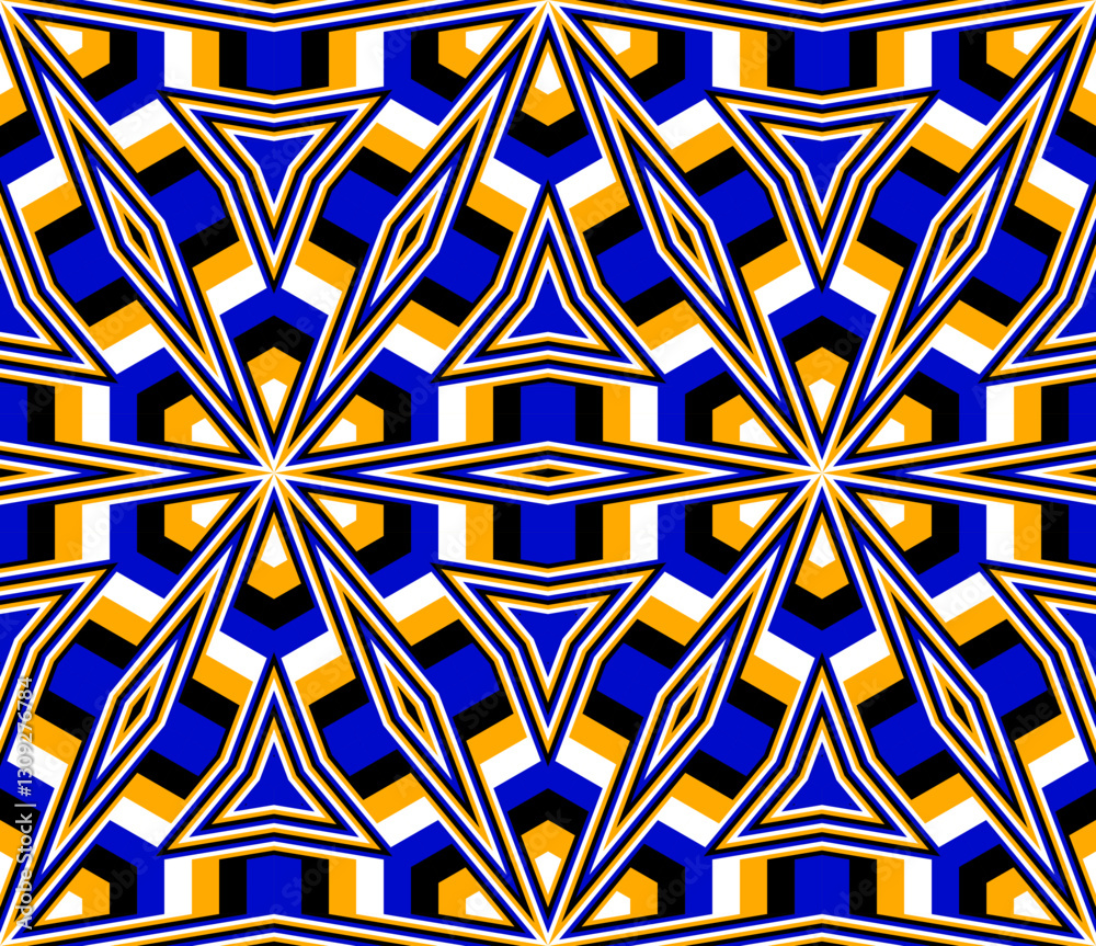 Poster Geometric seamless pattern with sharp triangular forms and high ...