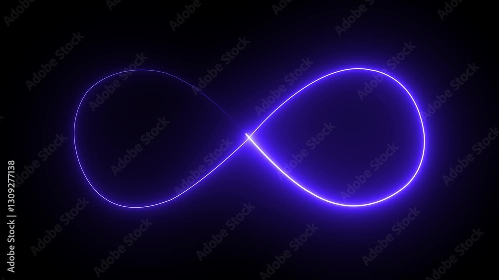 Eternity concept. Glowing infinity sign on black background ...