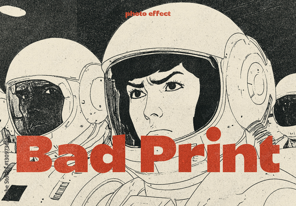 Bad Print Grunge Photo Effect Stock Template | Adobe Stock