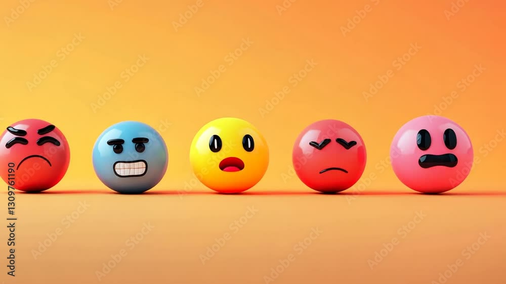 Spectrum of Emotions: A 3D Render of Emojis Displaying a Range of ...