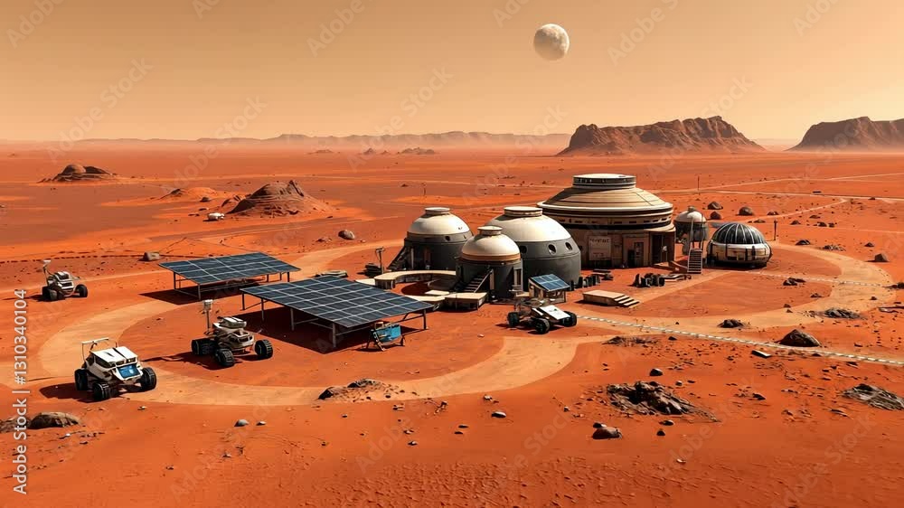 space base on mars, space exploration, another planet of the solar ...