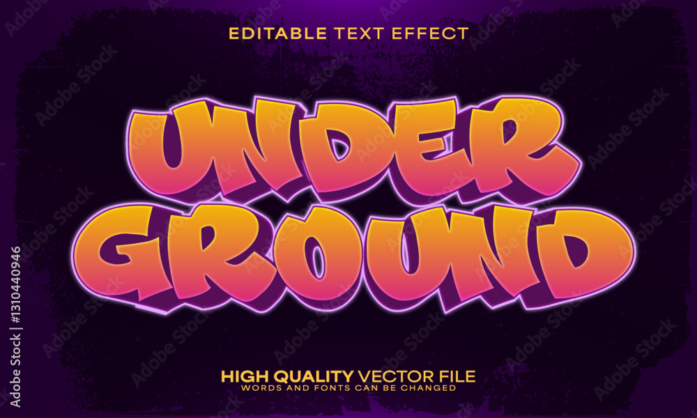 Poster Graffiti street text effect, editable text effect and urban 3d ...