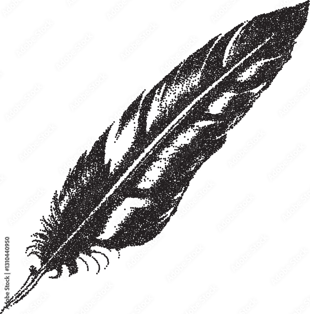 Photo & Art Print Feather vintage y2k stipple art, bird halftone ...