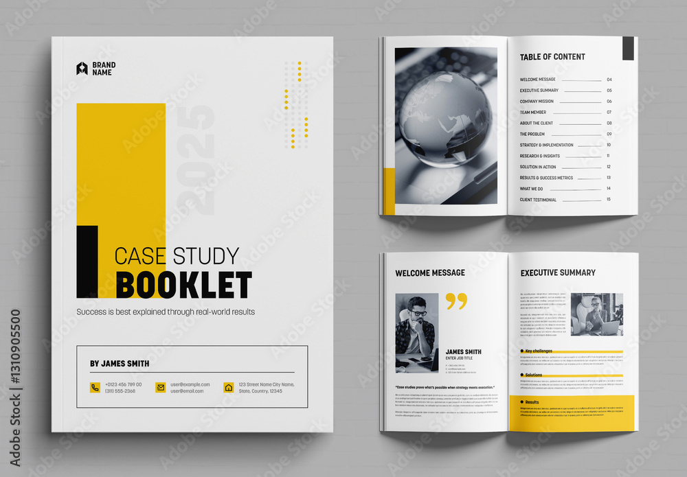 Case Study Booklet Template For Business Stock Template | Adobe Stock