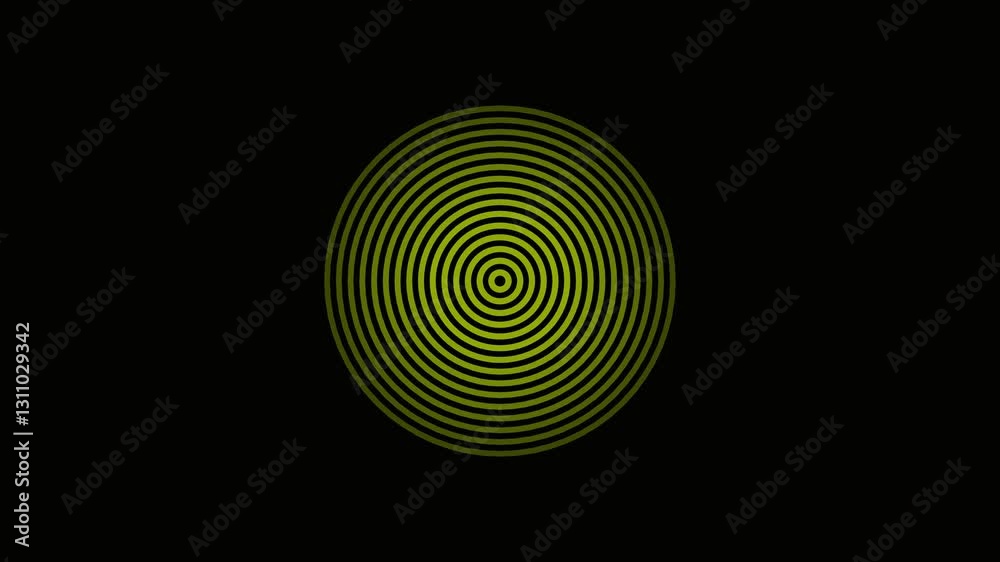 A Yellow Color Radio Wave Isolated Black Background Animation ...