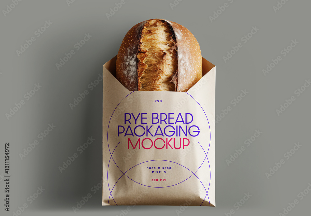 Rye Bread Bag Packaging Mockup Stock Template | Adobe Stock