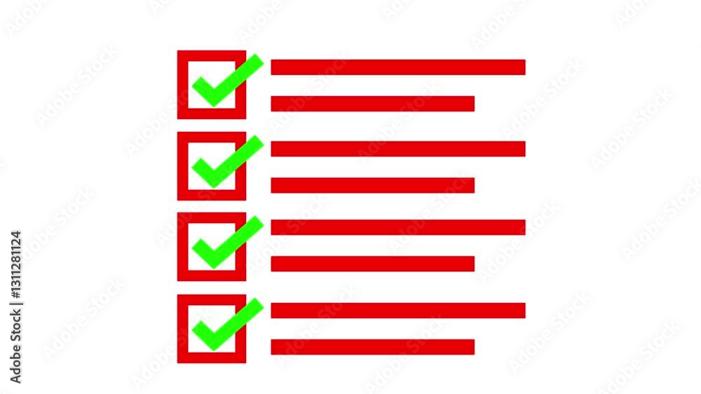 check mark list icon animation.complete the task by filling in the ...