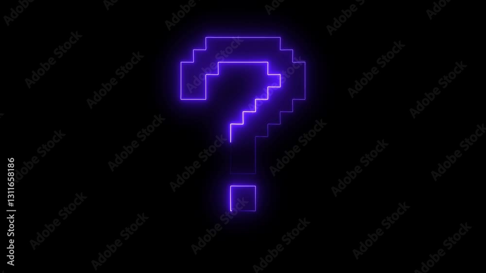 Neon question mark symbol on alpha. neon line question mark icon ...