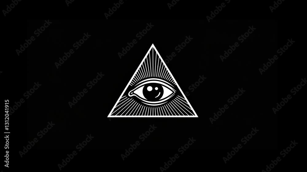 Looped frame-by-frame animation of a Masonic eye in a pyramid on a ...