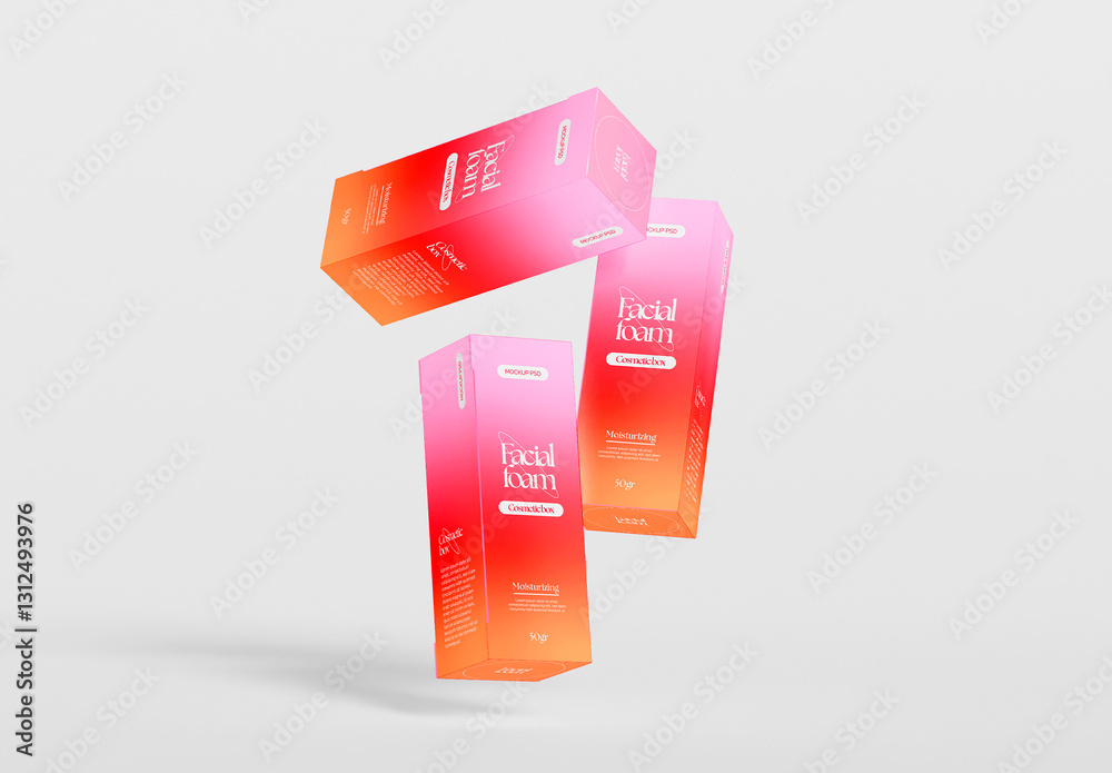 Floating Packaging Vertical Box Mockup Stock Template | Adobe Stock