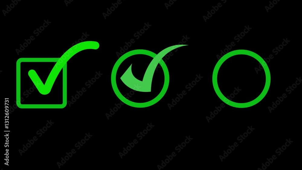 check tick mark icon animation, check mark sign, verify complete check ...