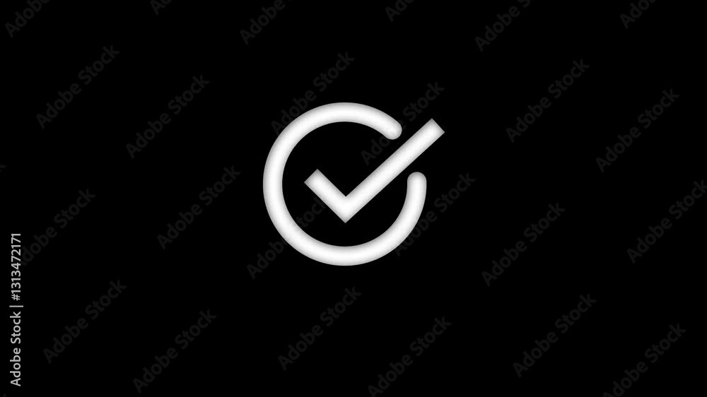 Check mark animation icon. Approved tick mark icon animation on ...