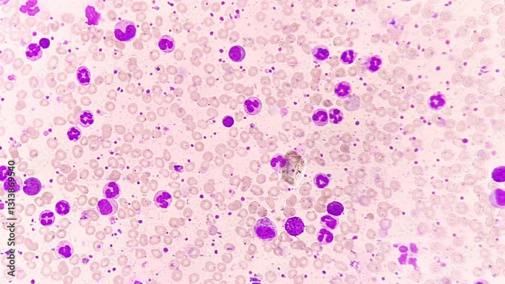 Wideo Stock: Micrographic footage showing Chronic myelogenous leukemia ...