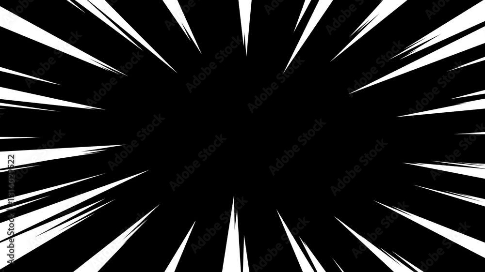 Comic book speed lines: Dynamic black and white speed lines emanate ...