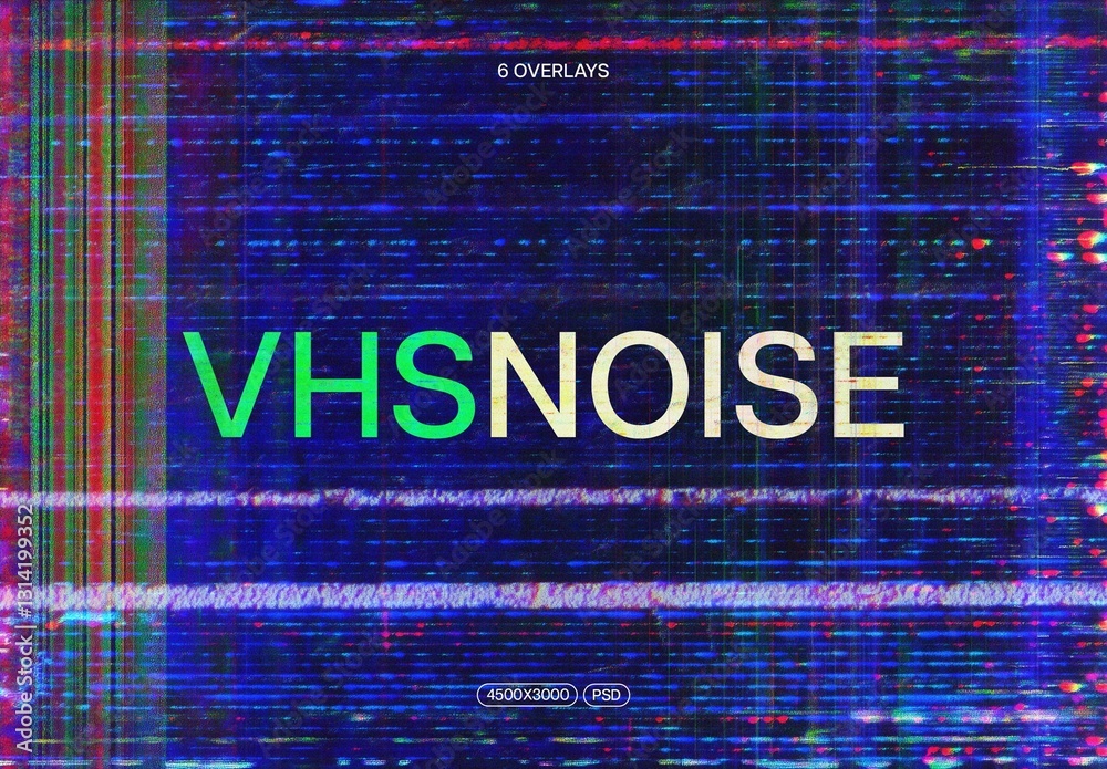 VHS Noise Overlay Textures With Generative AI Stock Template | Adobe Stock