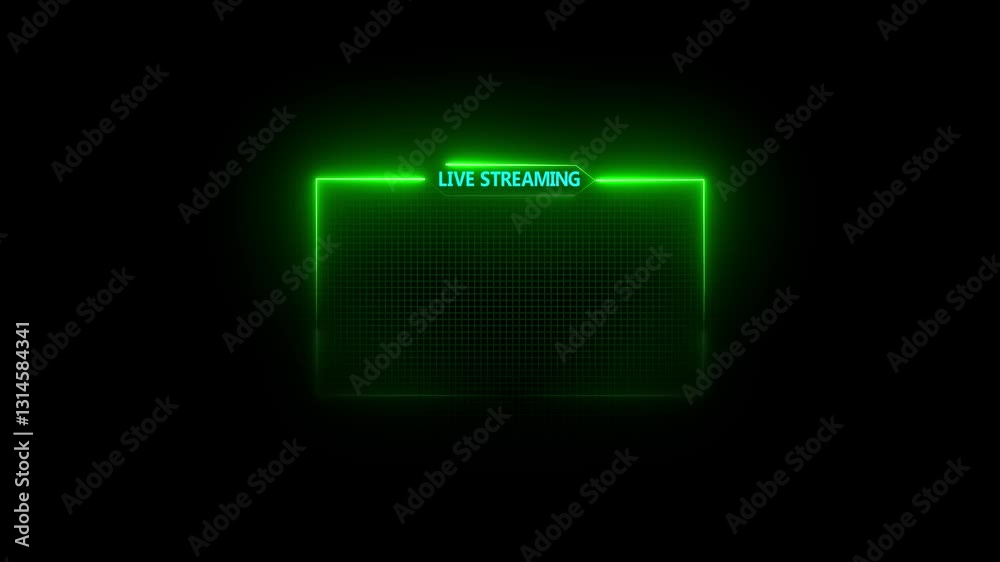live streaming neon text frame animation box frame neon frame live ...