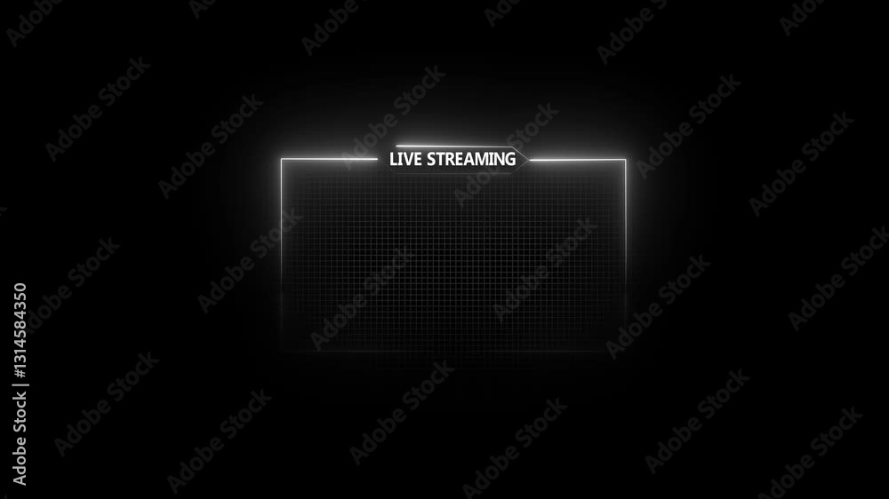 live streaming neon text frame animation box frame neon frame live ...