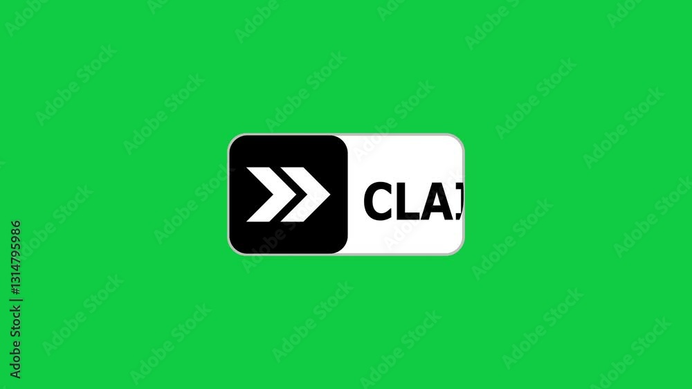 Green screen animation of claim now push button with pointer, simple ...