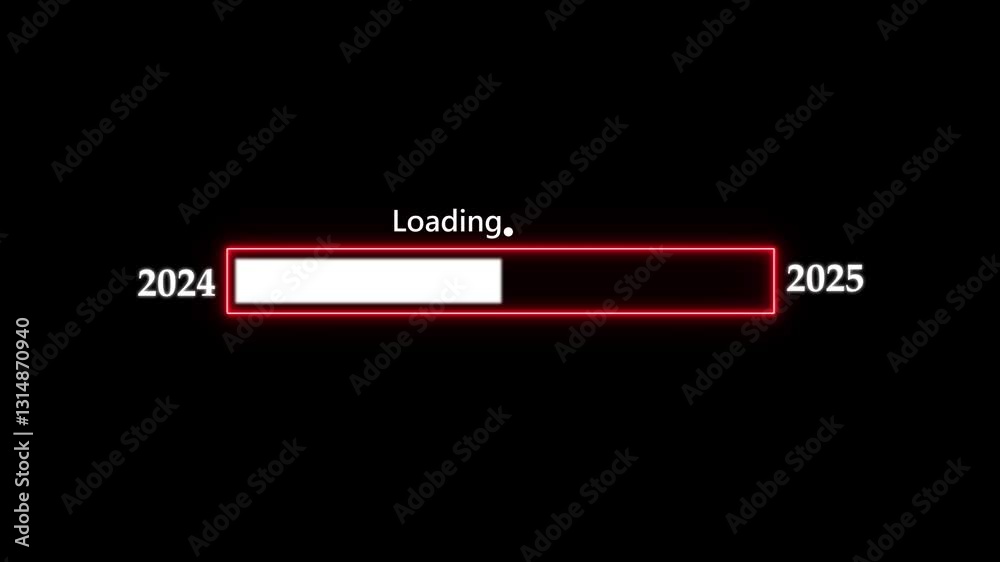 New year 2025 loading bar animation transition loading bar form 2024 to ...
