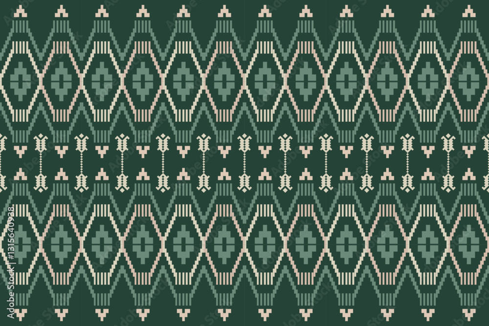 Poster Geometric, seamless,pixel traditional ethnic, thai pattern ...