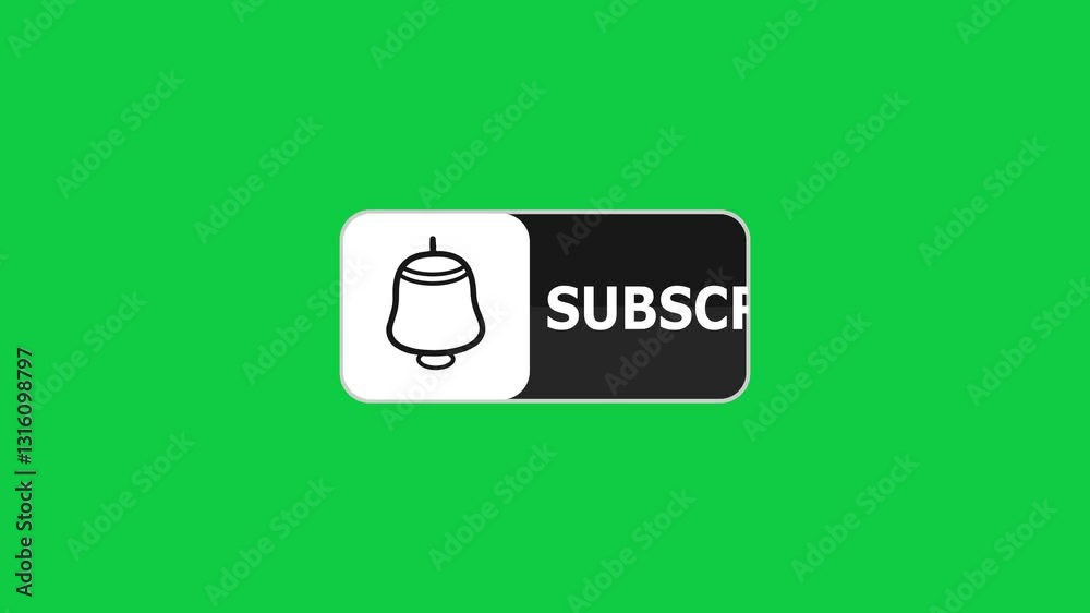 Green screen animation Subscribe Now button with pointer, simple ...