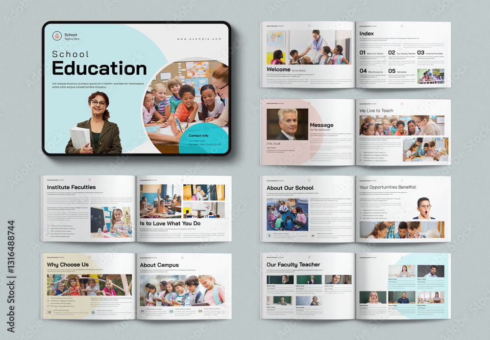 Digital Education Brochure Template Landscape Stock Template | Adobe Stock