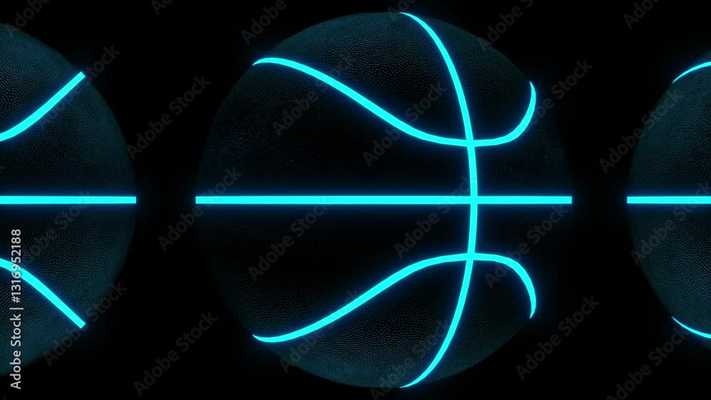 Basketball animation on green background. Basketball ball spinning on a ...